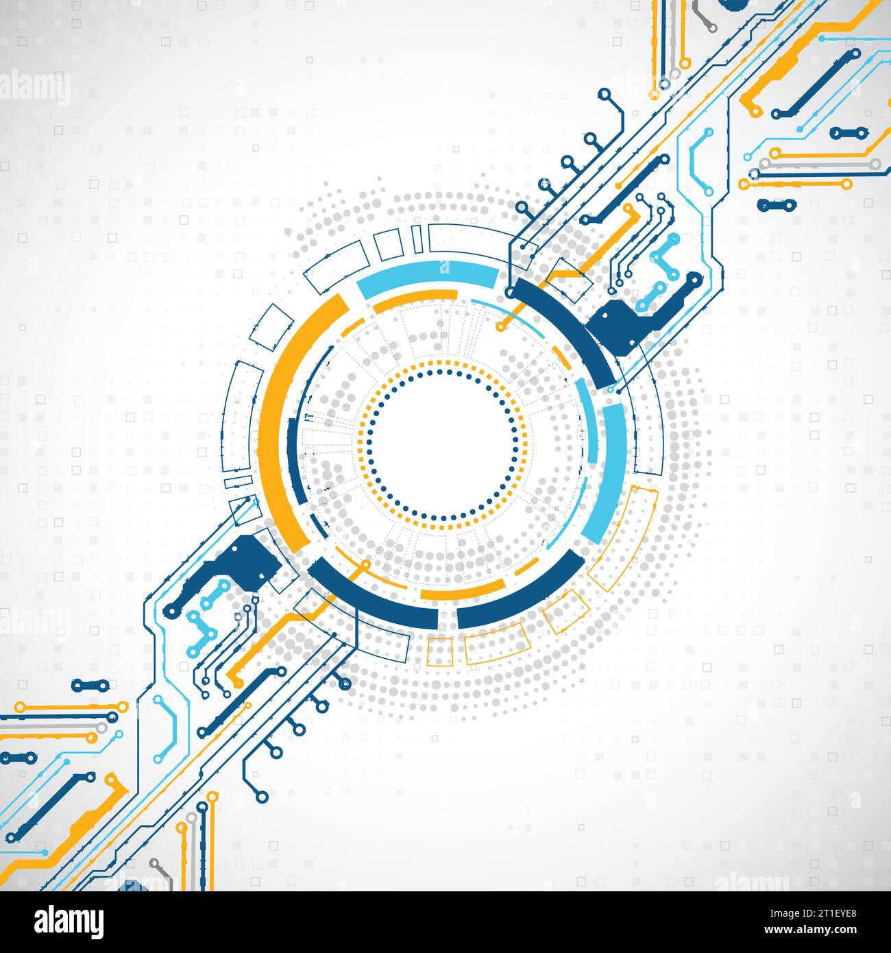 Vector illustration, Hi-tech digital technology and engineering theme ...