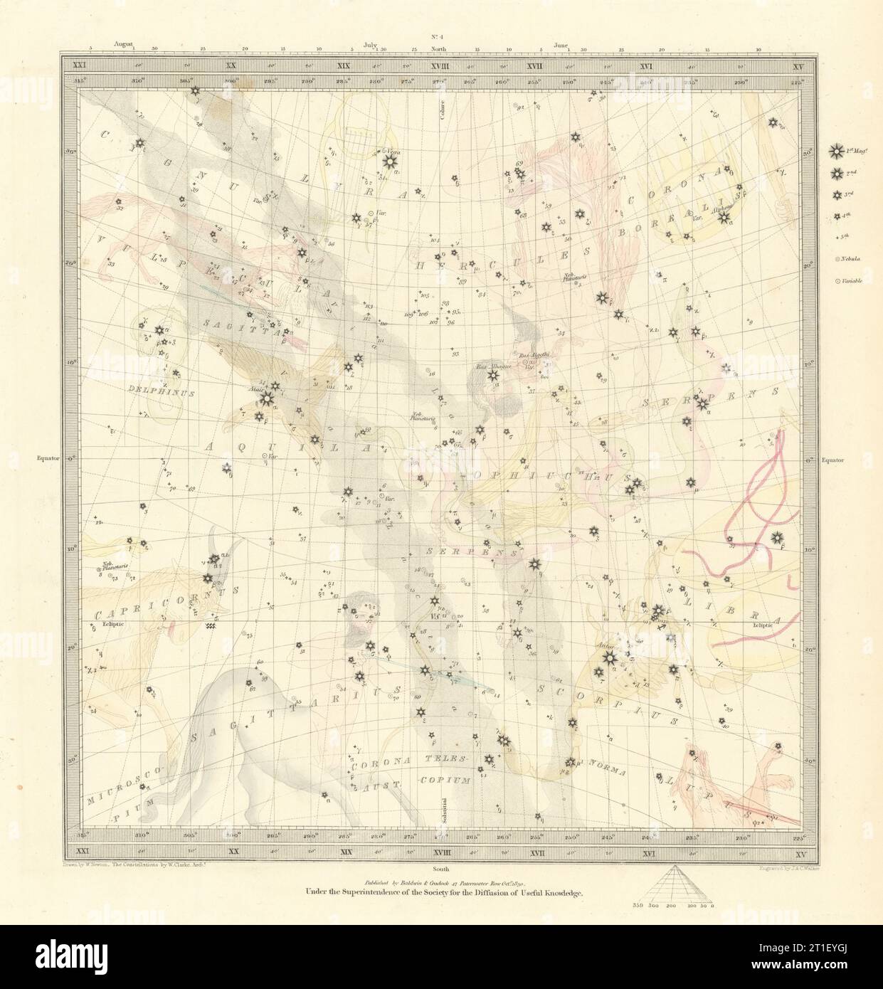 ASTRONOMY CELESTIAL. Star map. Star chart. IV. Winter Solstice. SDUK ...