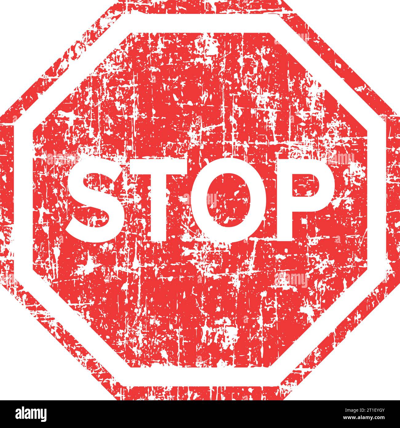 Stop grunge sign icon in flat style. Traffic control vector ...