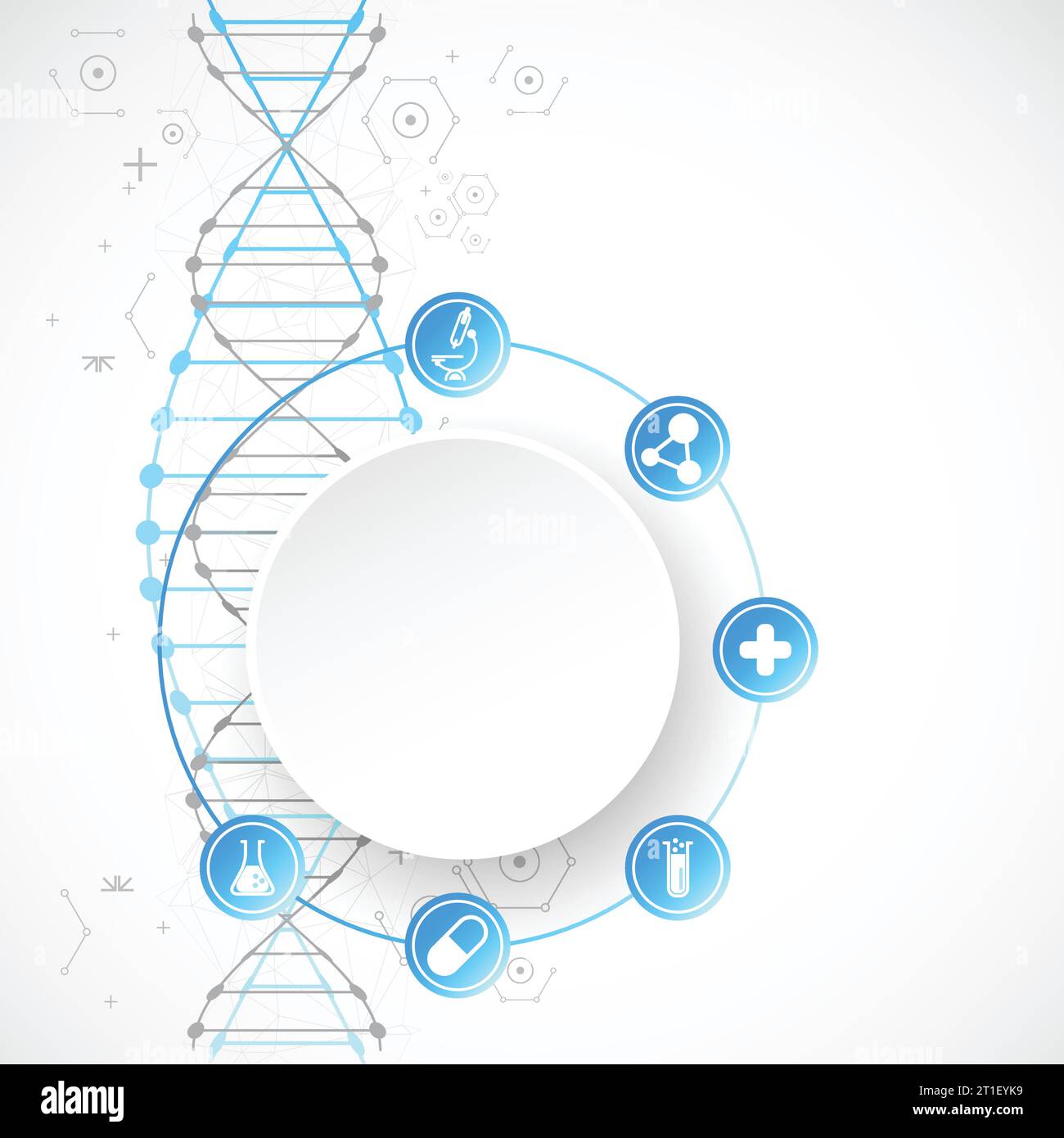 Science template, wallpaper or banner with a DNA molecules. Vector ...