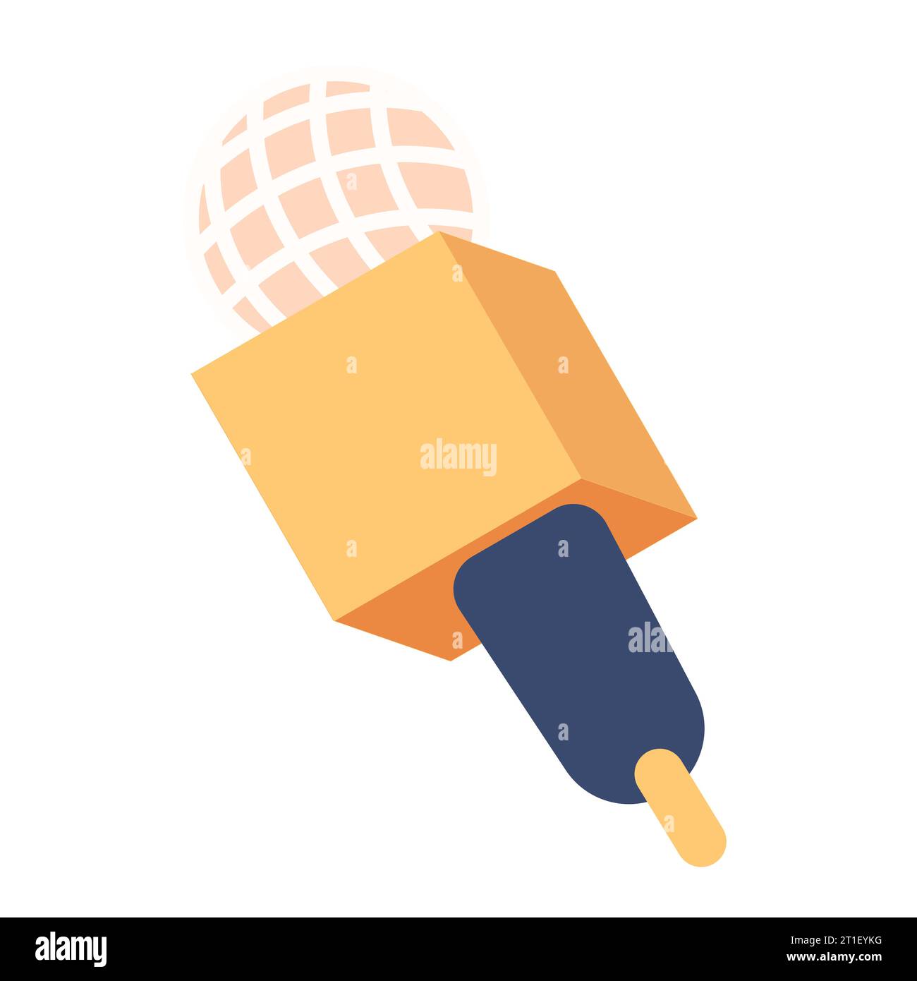 Journalist microphone 2D cartoon object Stock Vector Image & Art - Alamy