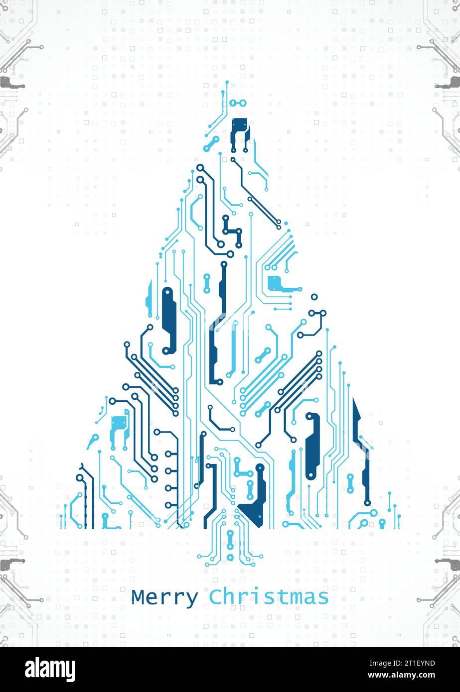 Technology christmas tree from digital electronic circuit Stock Vector ...