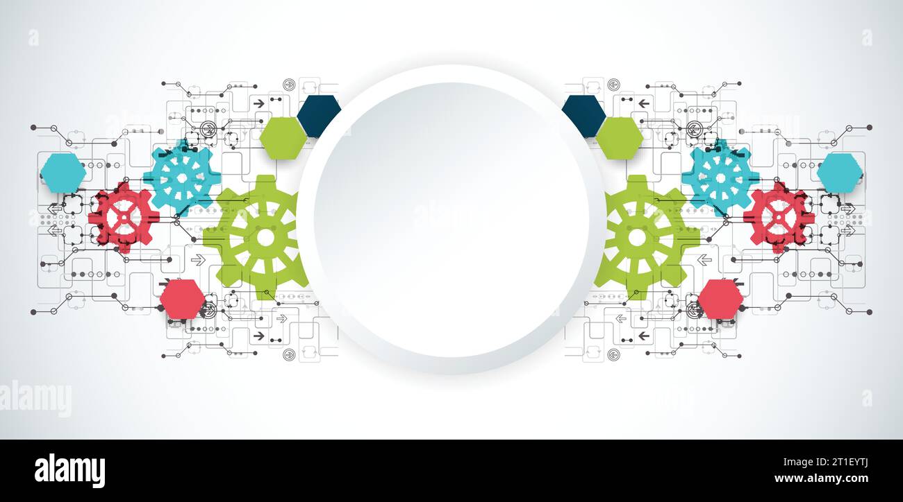 Vector illustration. Cogwheel hi-tech digital technology and ...