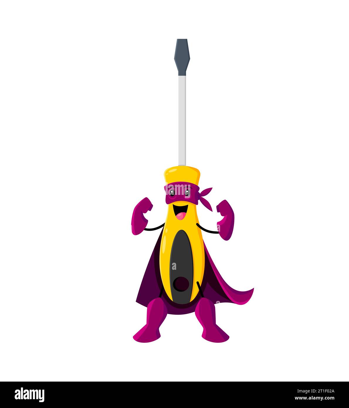 Cartoon screwdriver tool superhero character. Isolated vector ...
