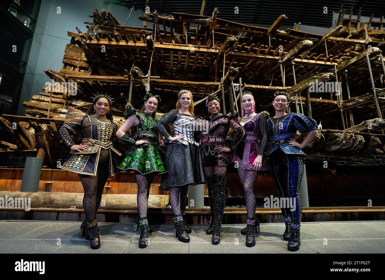 The cast of the musical Six at Henry VIII's warship, The Mary Rose, at ...
