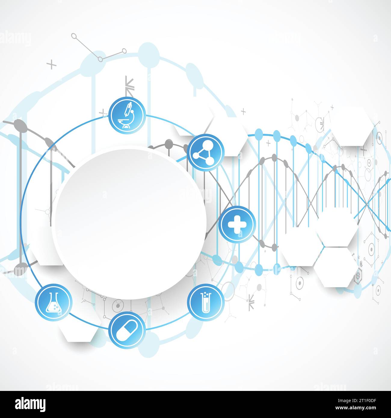 Science template, wallpaper or banner with a DNA molecules. Vector ...