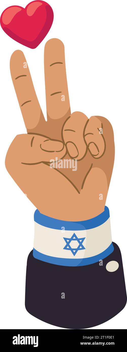 israel flag with heart in hand Stock Vector Image & Art - Alamy