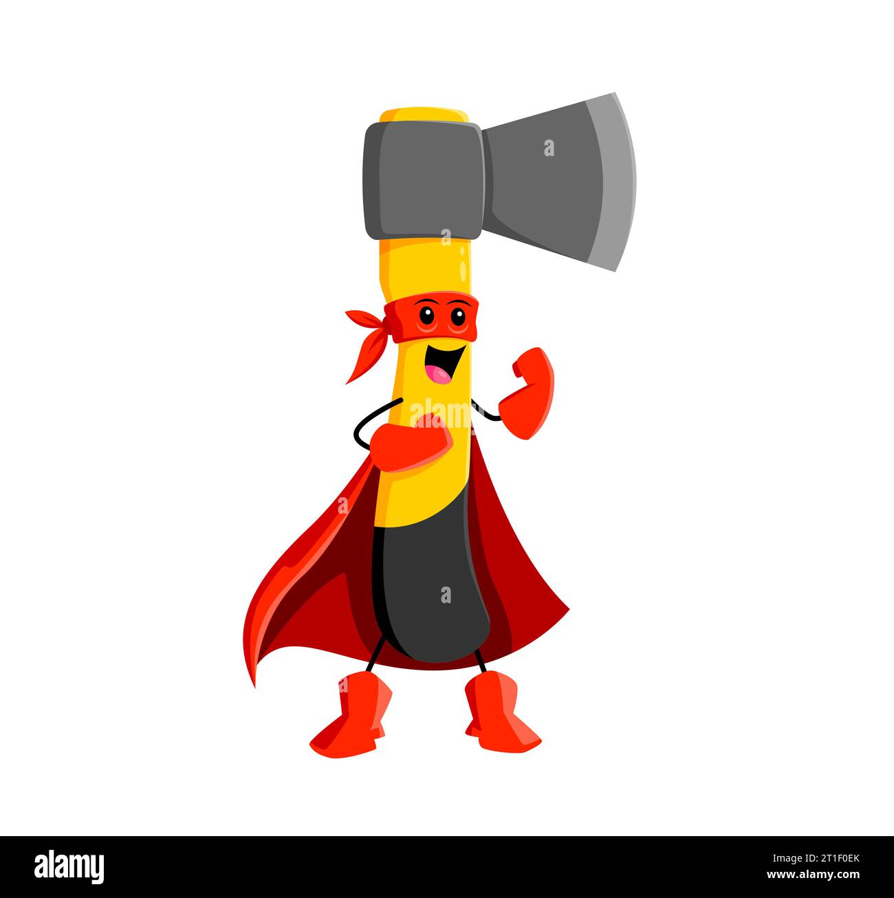 Cartoon hatchet or axe superhero character. Isolated vector mighty ...