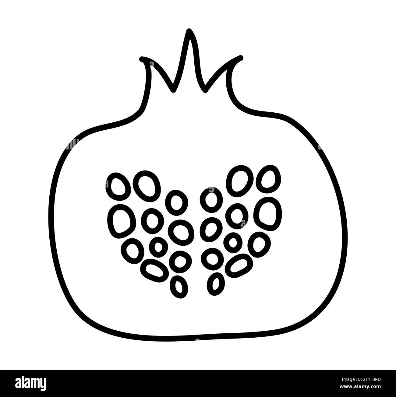 Half fruit pomegranate line icon, simple fresh juicy flat design ...