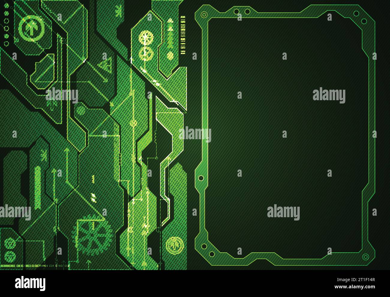 Abstract green digital communication technology background. Vector ...