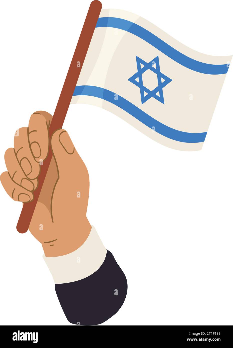 israel flag with hand waving Stock Vector Image & Art - Alamy