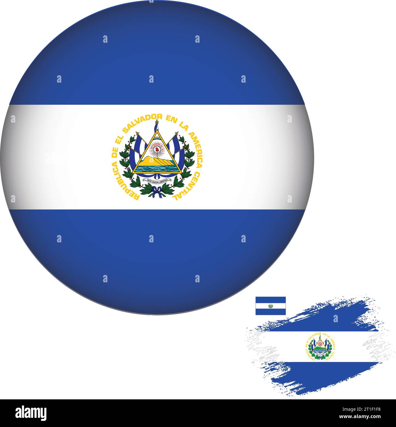 EI Salvador Flag Round Shape Stock Vector Image & Art - Alamy