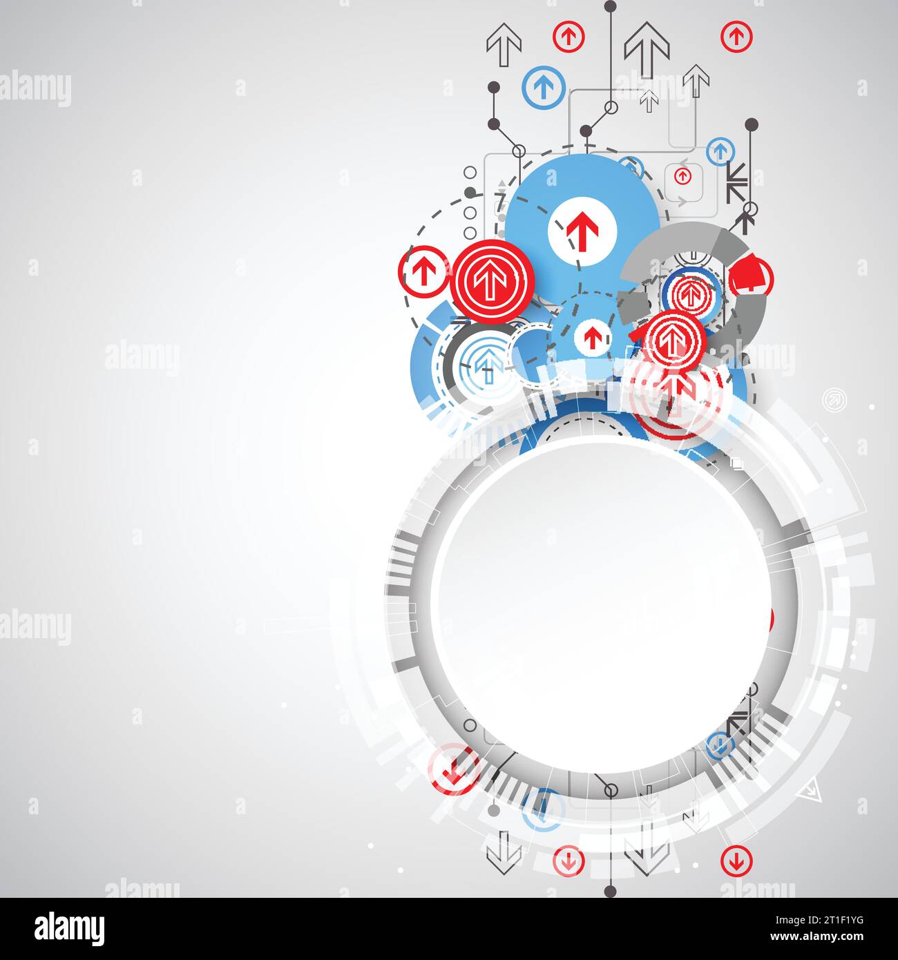 Abstract background with various technological elements. Vertical ...