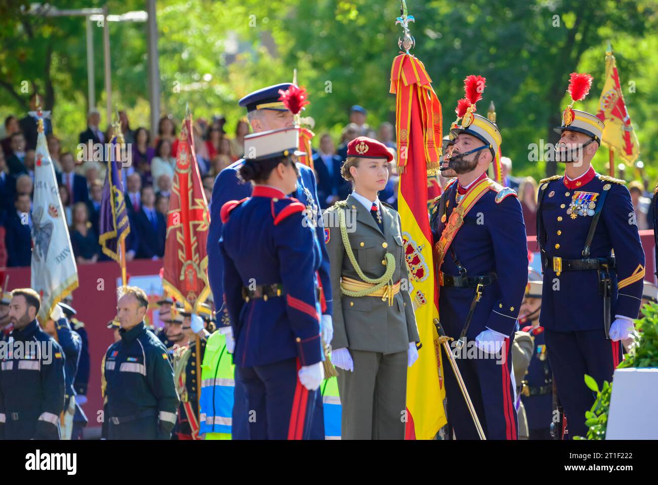 Princess Leonor. Some 4,100 military personnel participated during the National Day military ...