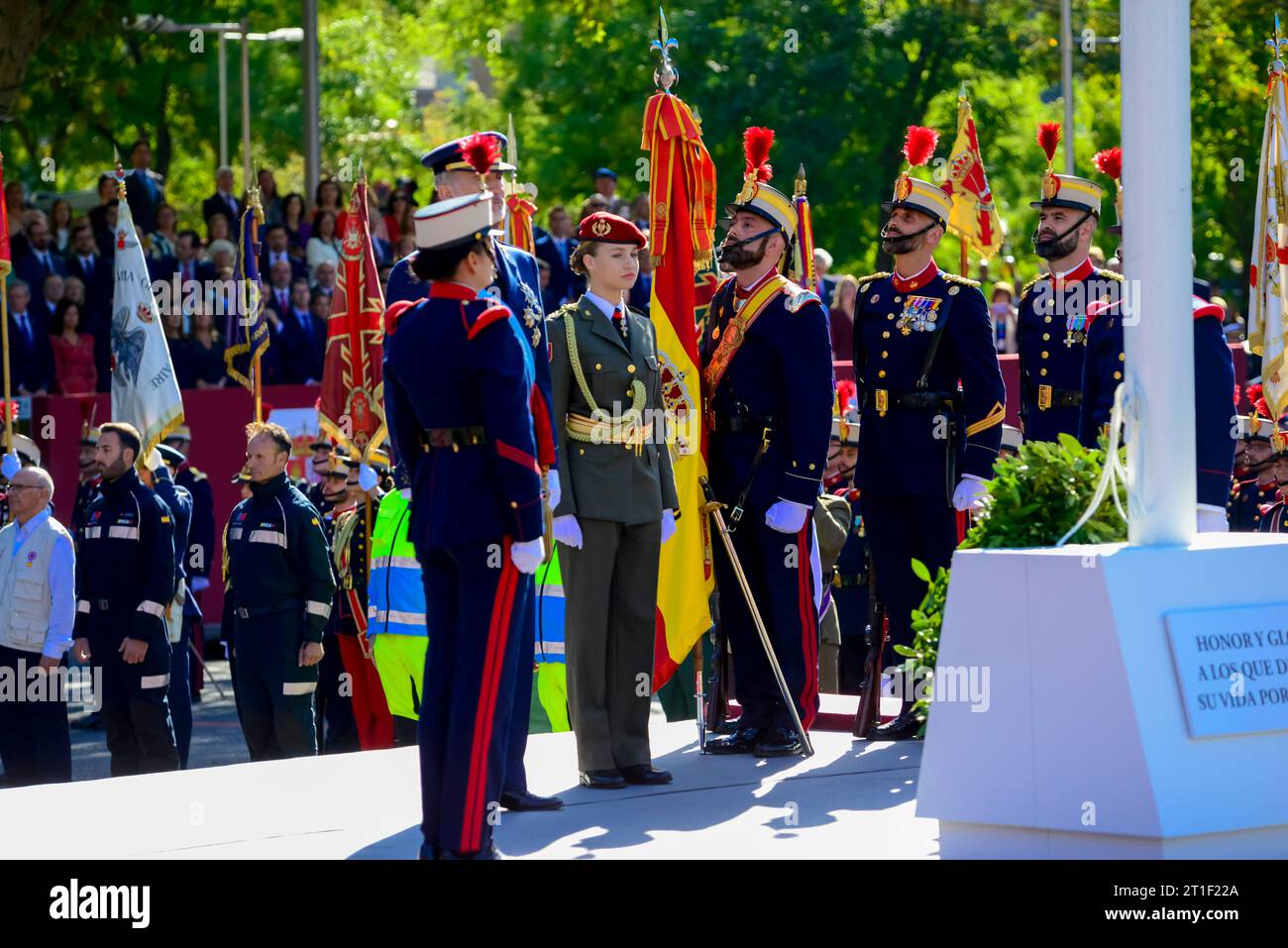 Princess Leonor. Some 4,100 military personnel participated during the National Day military ...