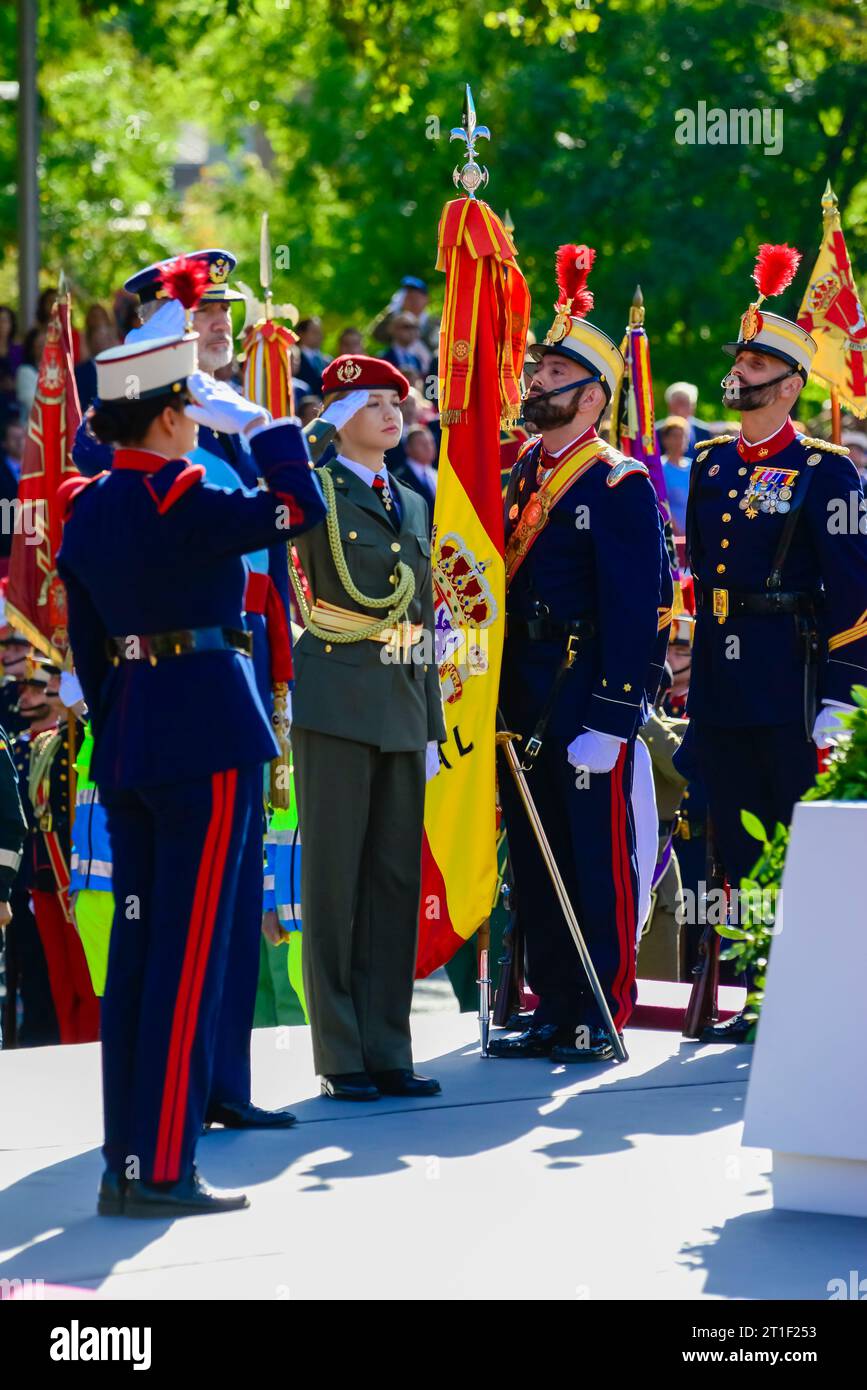 Princess Leonor. Some 4,100 military personnel participated during the National Day military ...