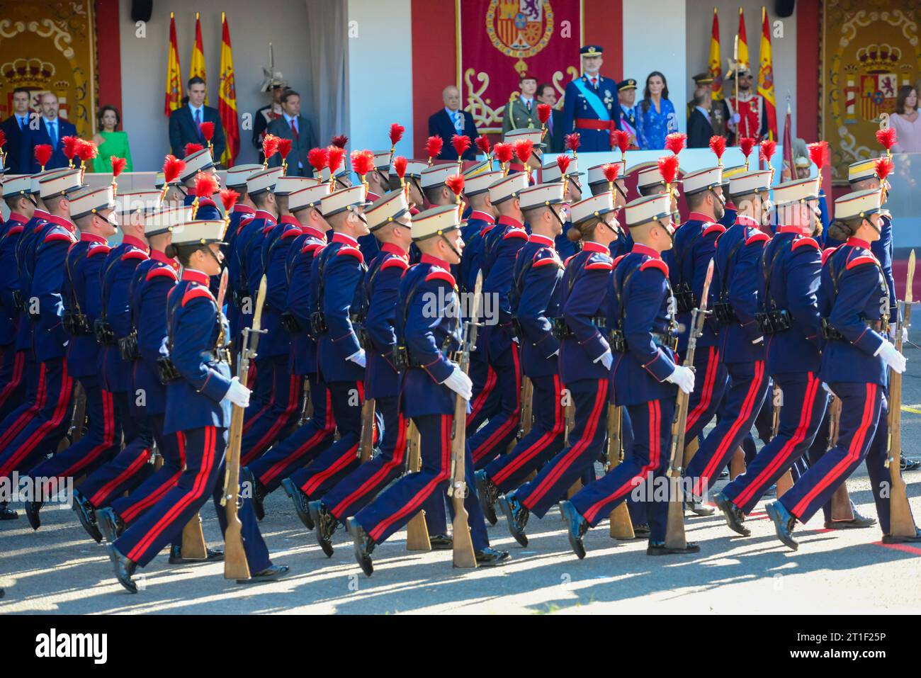 Royal Guard marching past the Royal Family . Some 4,100 military personnel participated during ...