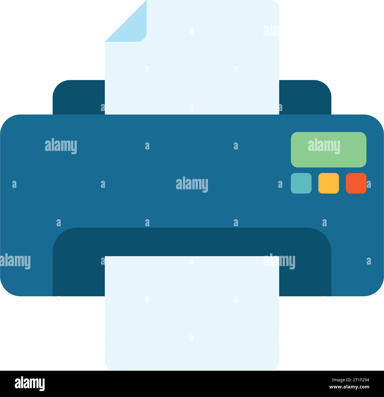 Printer icon in flat style. Office machine vector illustration on ...