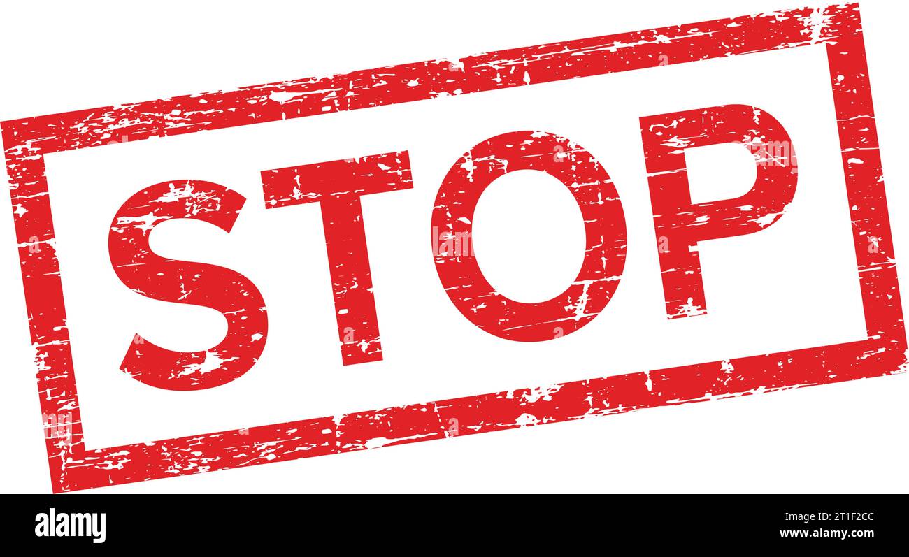 Stop stamp icon in flat style. Control vector illustration on isolated ...