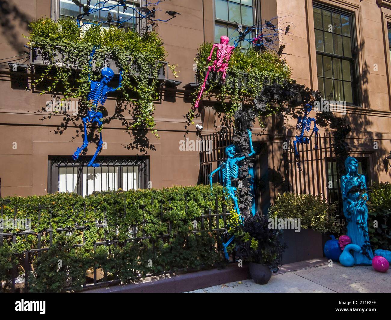Halloween displays on the Upper East Side in New York on October 11 ...