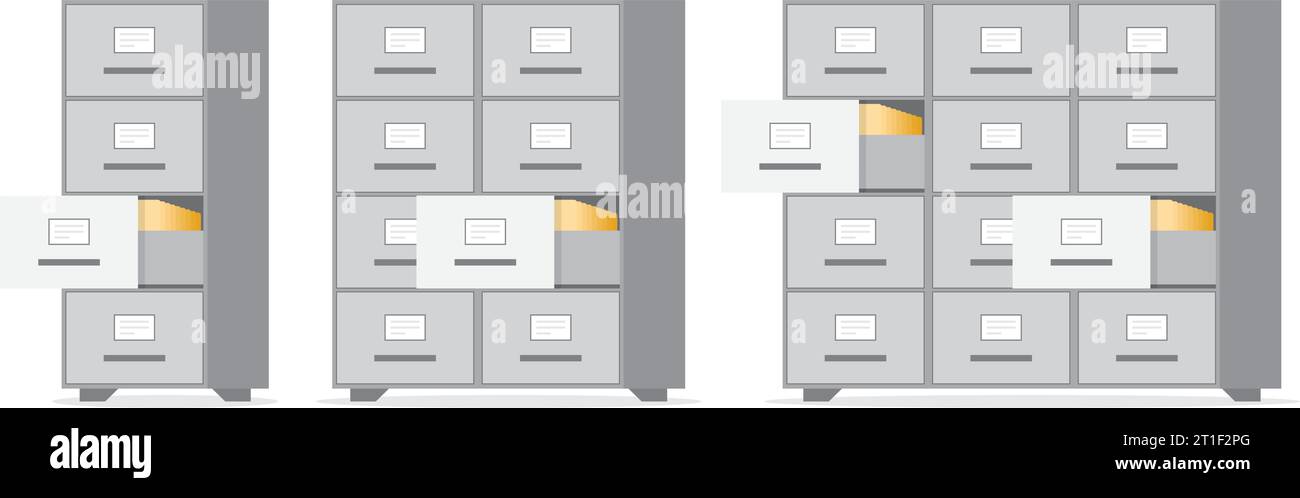 Office cabinet icon in flat style. Furniture storage vector ...