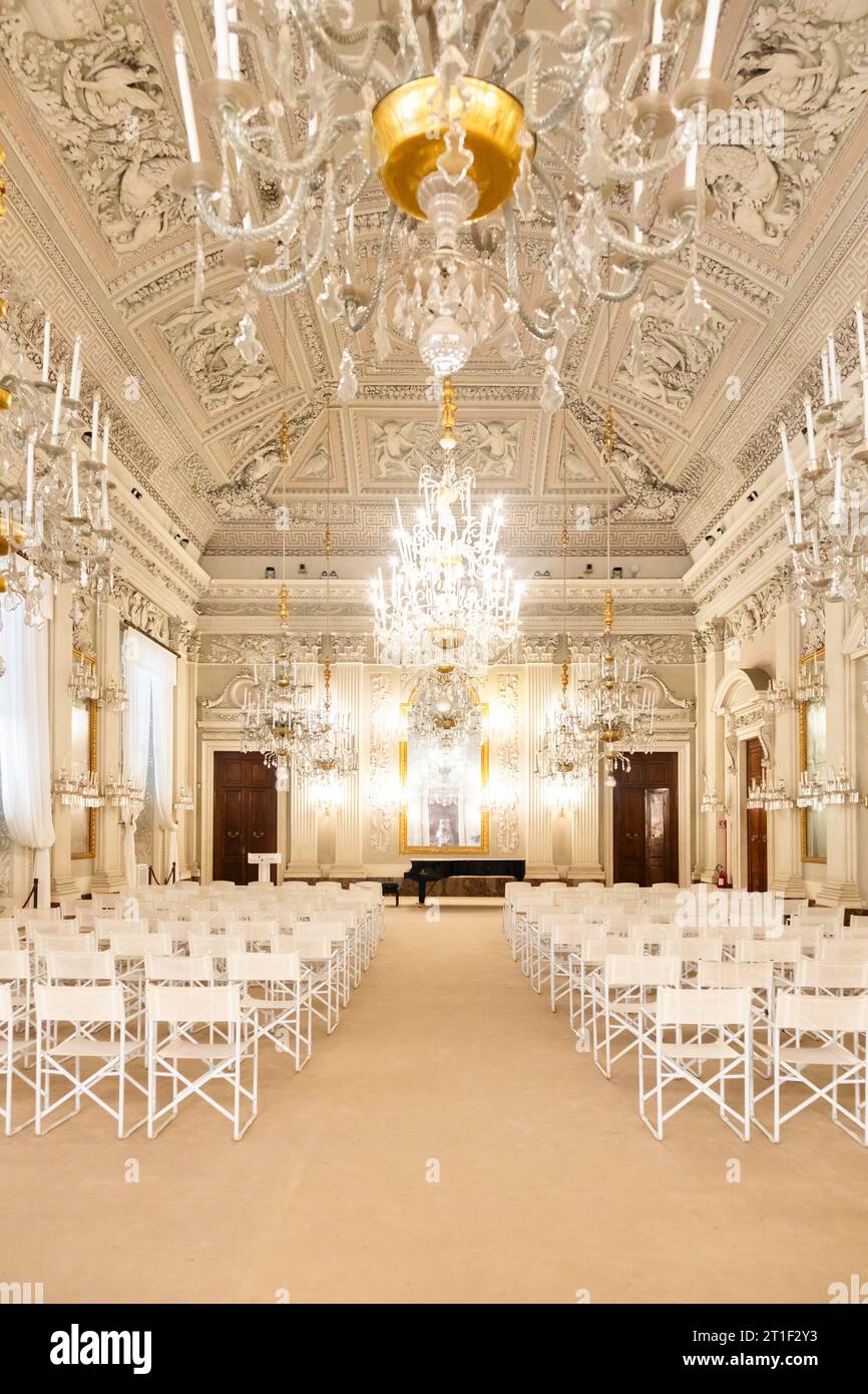 Florence, Italy - 29 June 2023: Pitti Palace - Empty conference Room ...