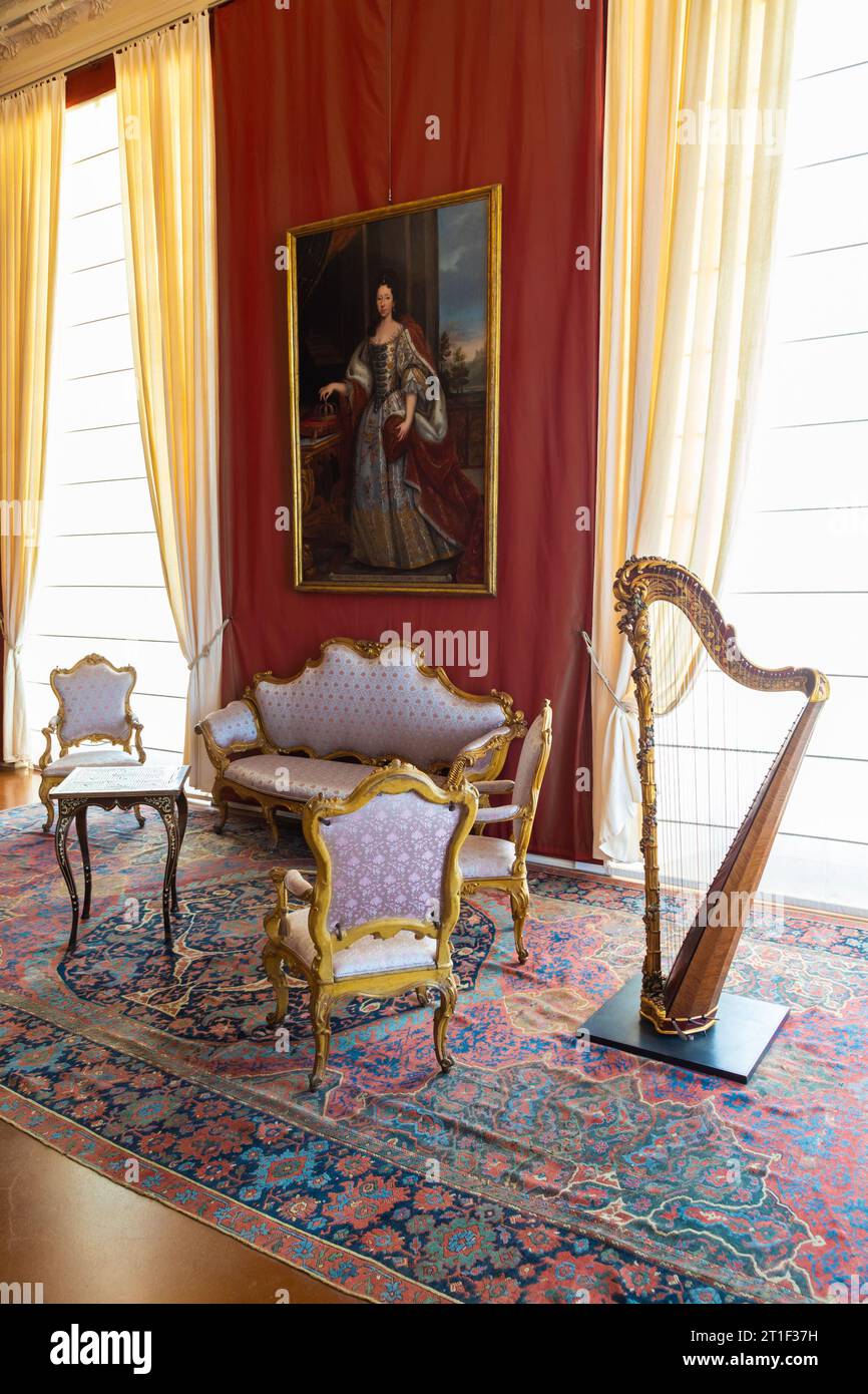 Venaria Reale, Italy - February 2023: luxury interior, old Royal Palace ...