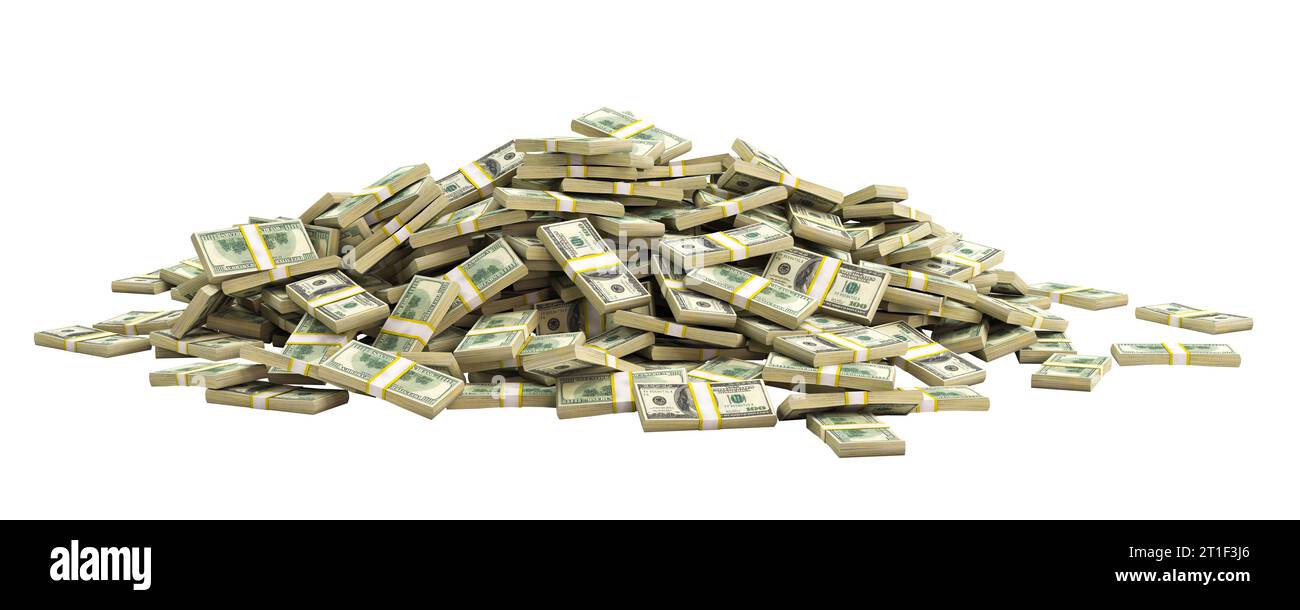 bundles of dollars amassed in a small group. 3d render Stock Photo - Alamy