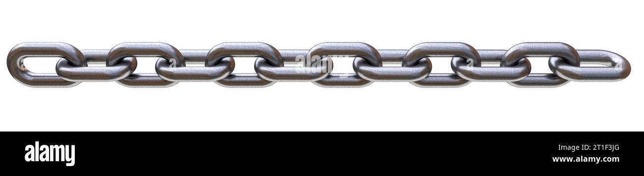 iron chain isolated on white background. 3d render Stock Photo - Alamy