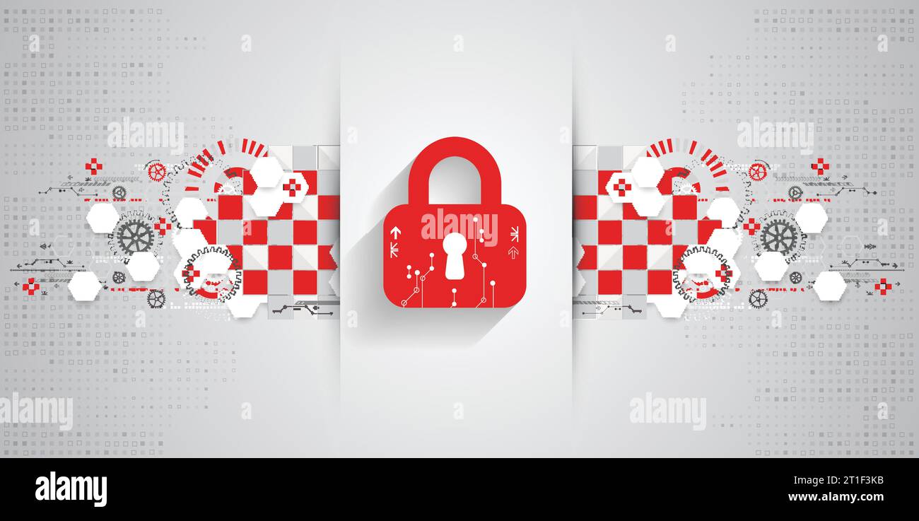 Red protection background. Technology security, encode and decrypt ...