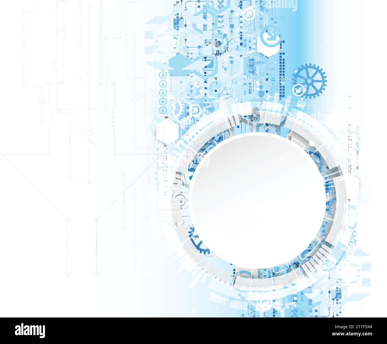 Abstract background with various technological elements. Vertical ...