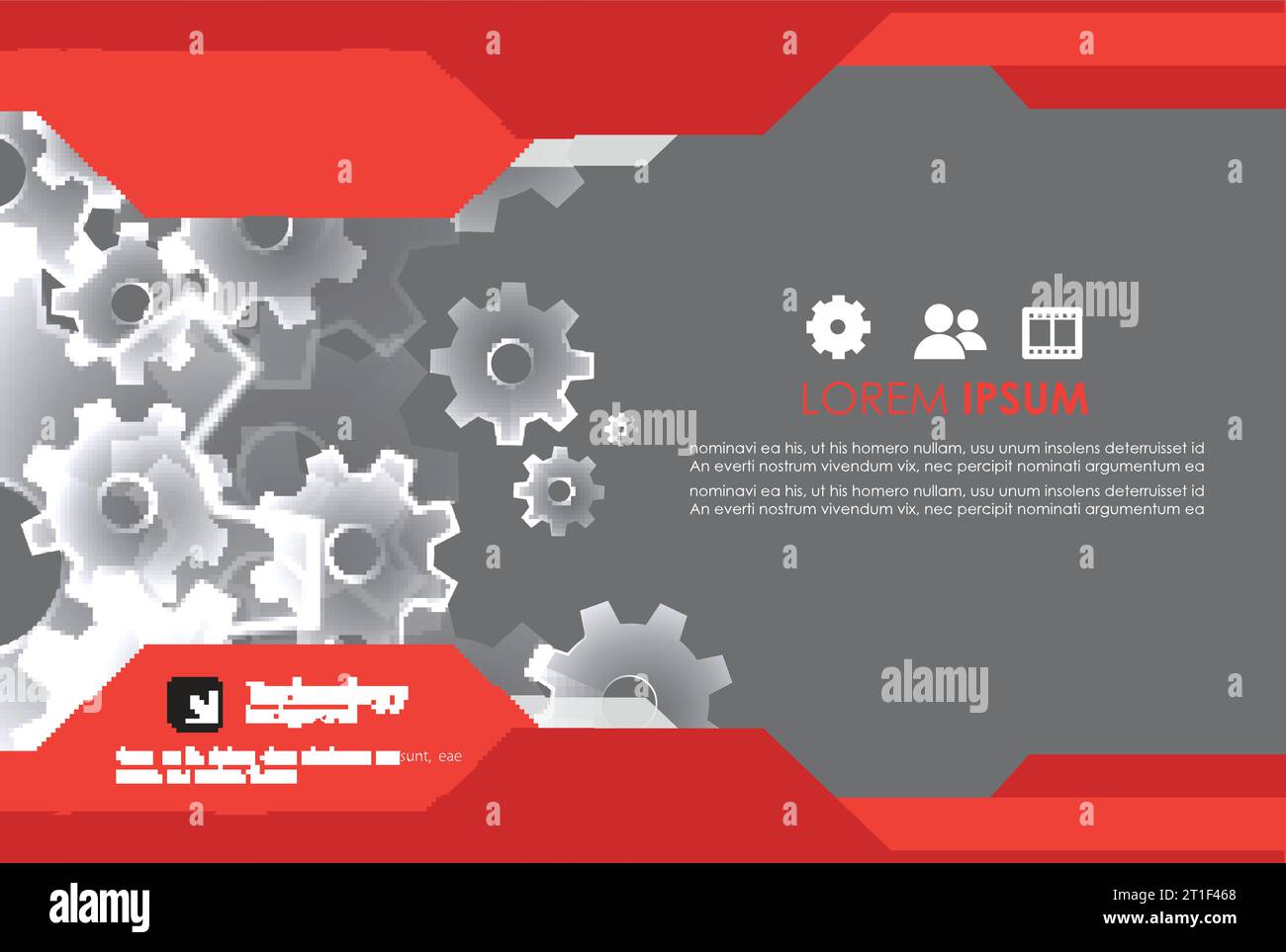 Brochure design template. Gear technology background Stock Vector Image ...