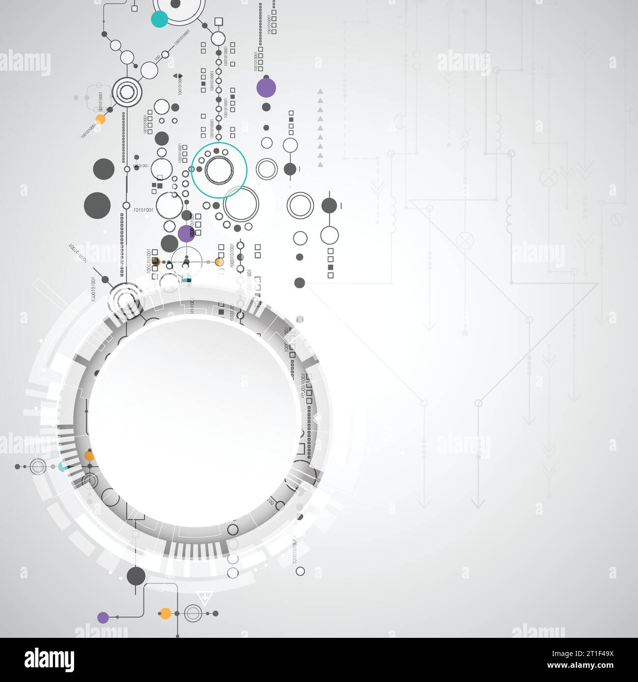 Abstract background with various technological elements. Vertical structure pattern technology ...