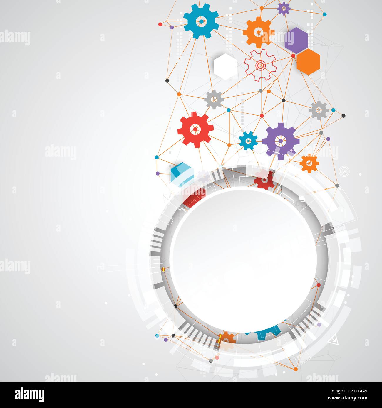 Abstract background with various technological elements. Vertical ...