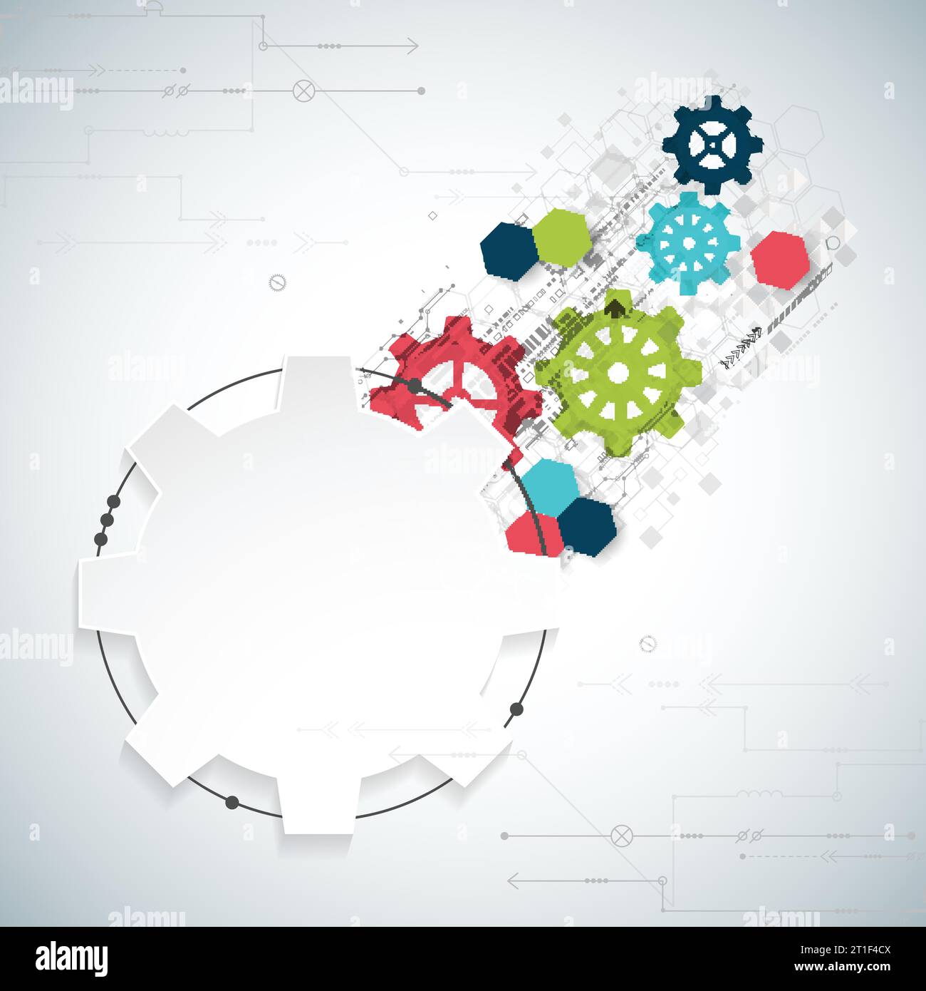 Vector illustration. Cogwheel hi-tech digital technology and ...