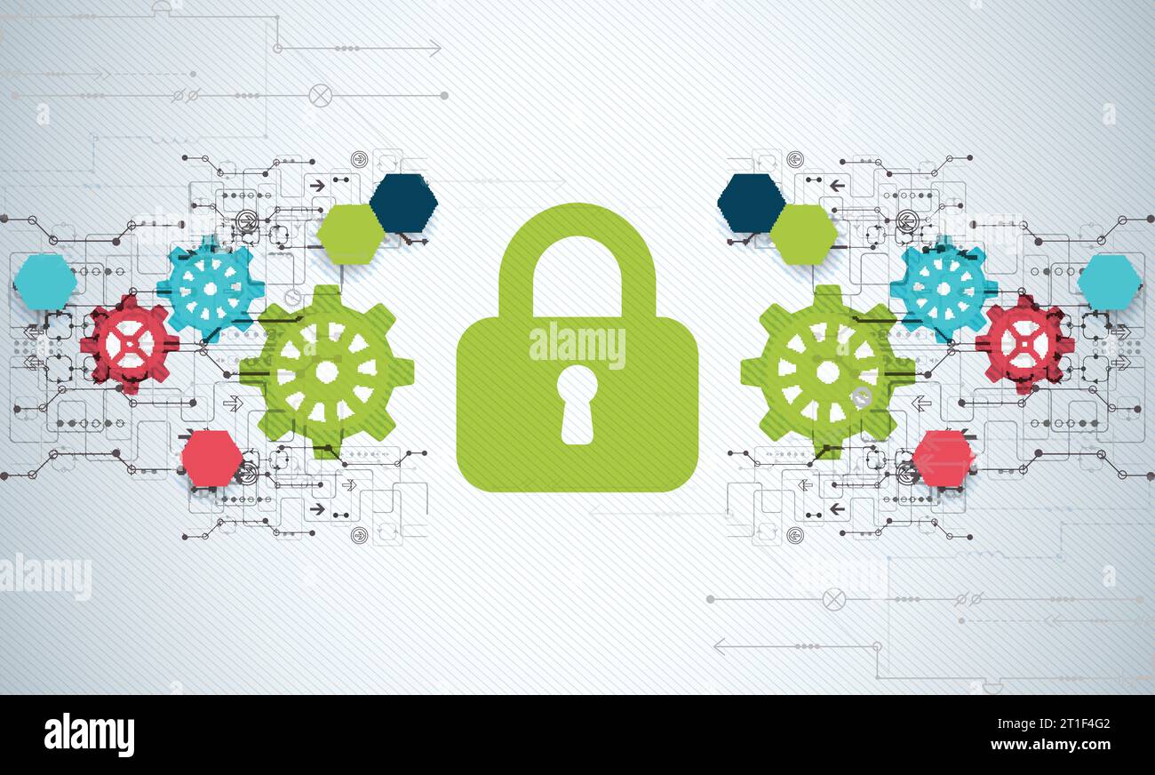 Protection concept. Security mechanism, system privacy. Digital ...