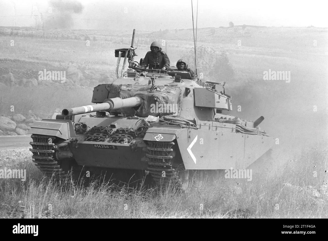 YOM KIPPUR WAR. ISRAELI CENTURION TANK MOVING UP TO THE REINFORCE THE ...