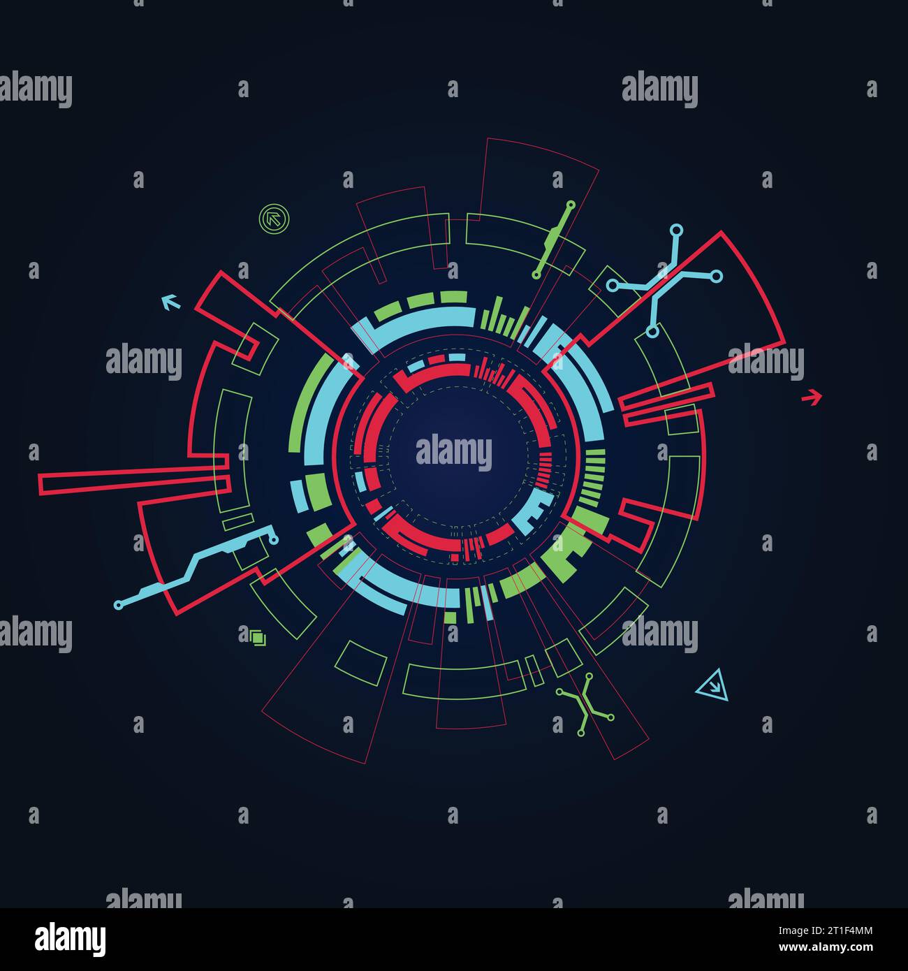 Abstract circle technology concept. Circuit board, high computer color ...