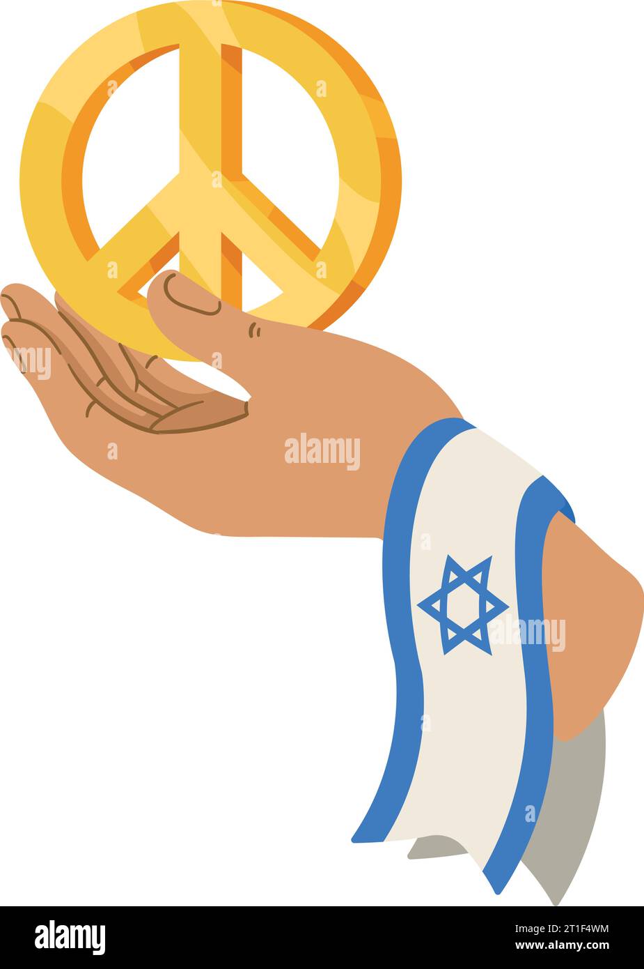 israel flag with peace symbol in hand Stock Vector Image & Art - Alamy