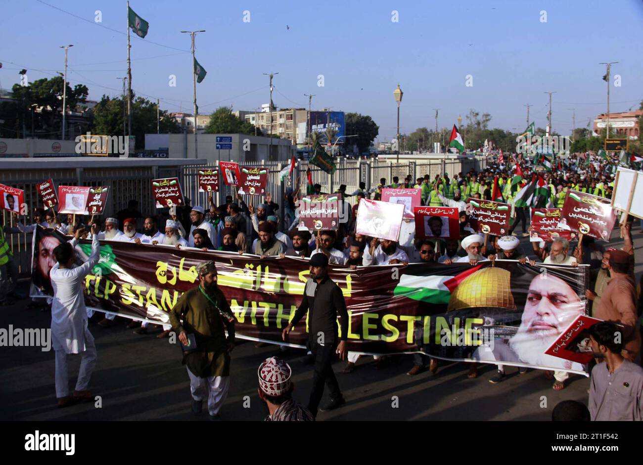 Activists of Tehreek-e-Labbaik (TLP) are holding protest rally against ...