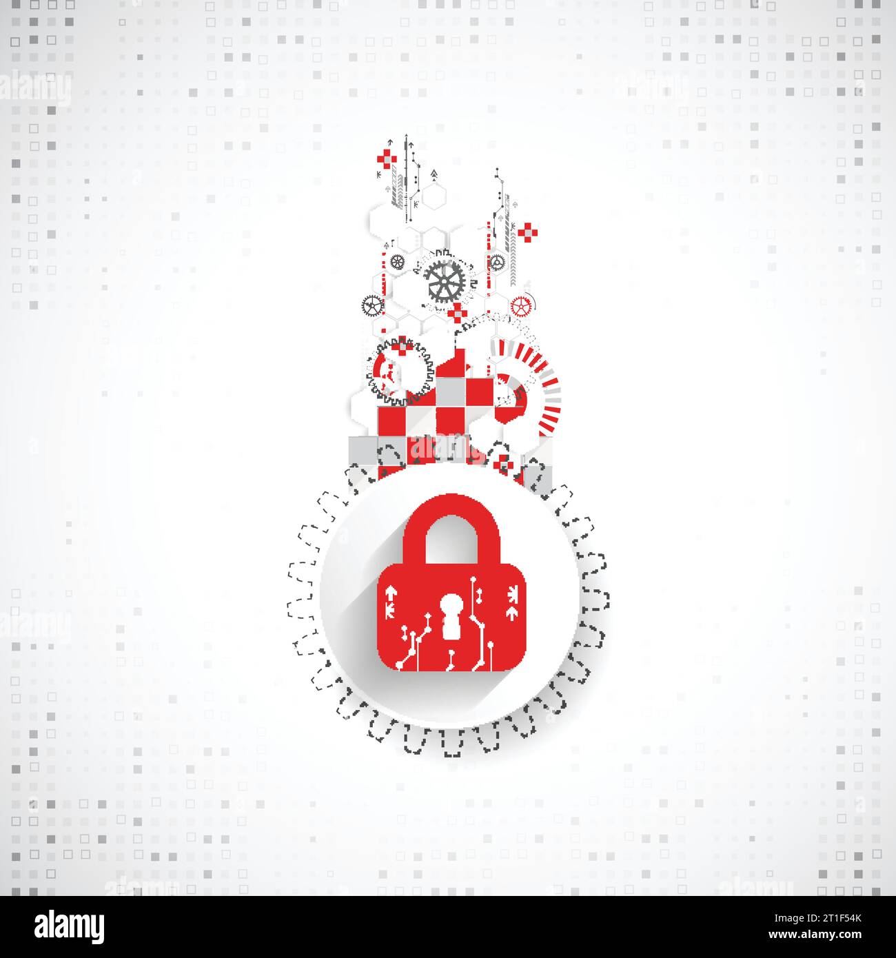 Red protection background. Technology security, encode and decrypt ...