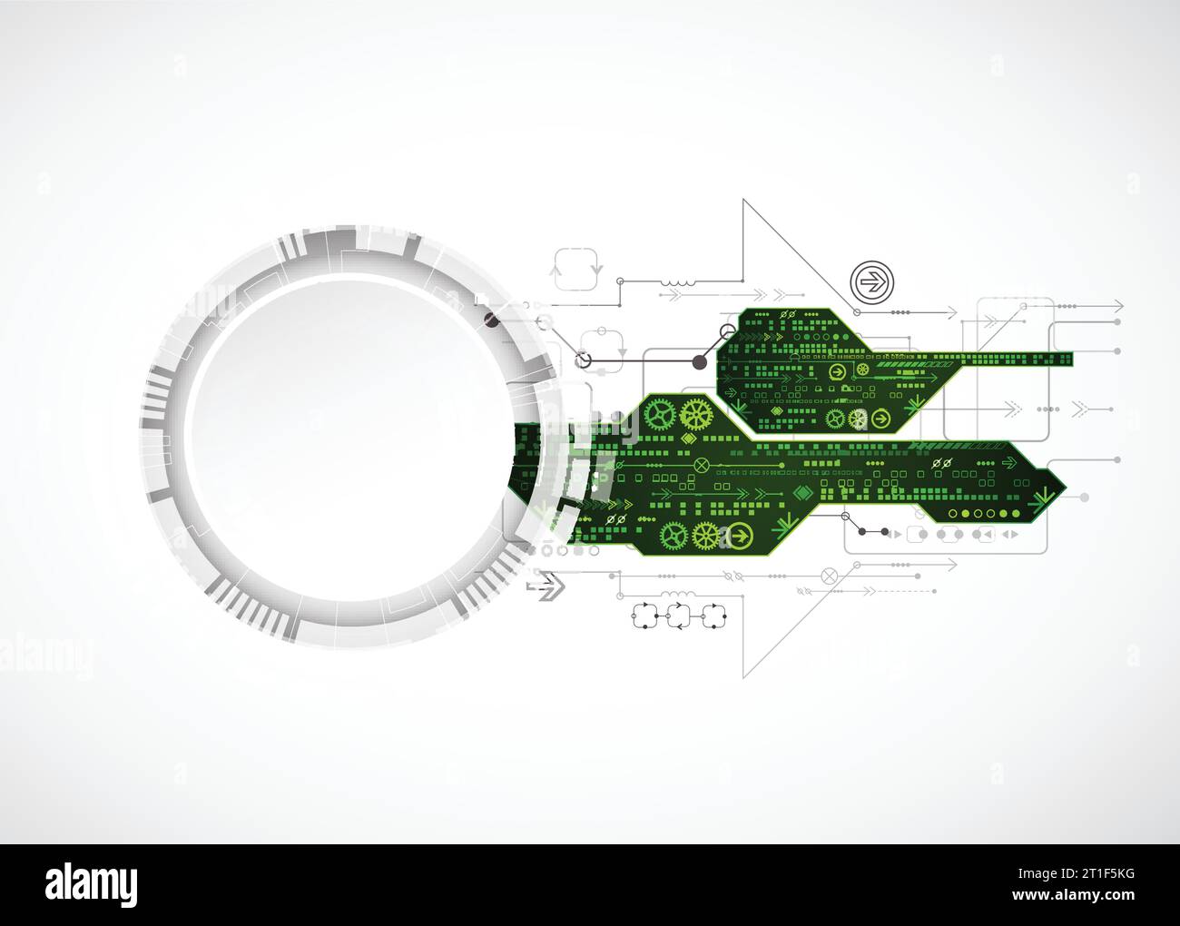 Abstract background with green technological elements. Technology ...
