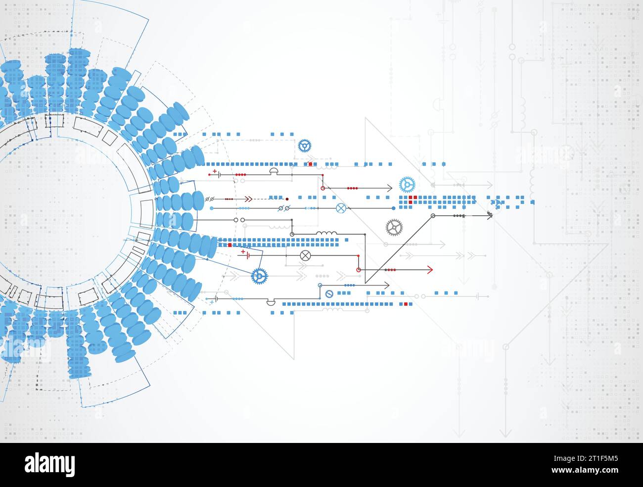 Abstract technological background with various elements. Structure ...