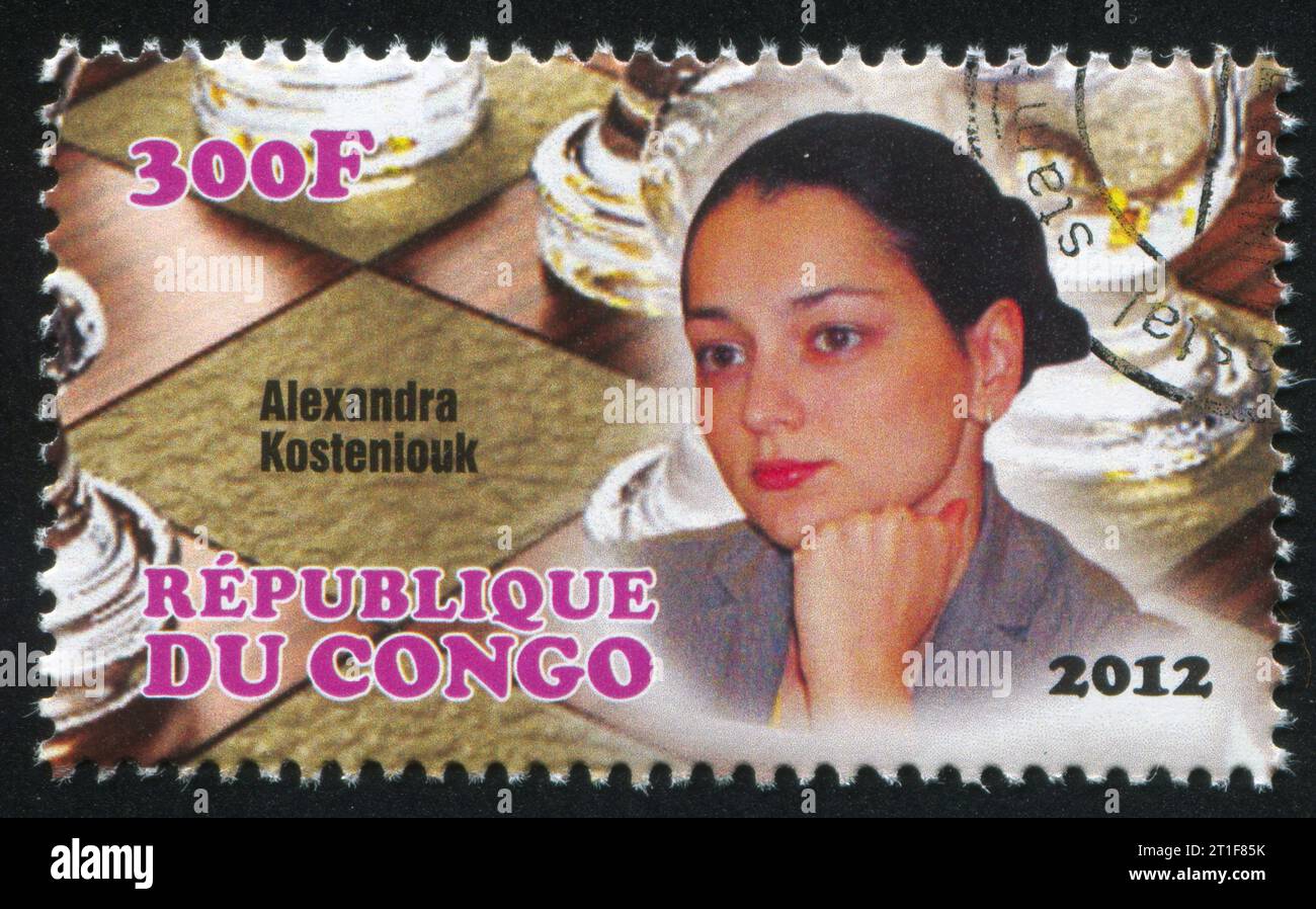 CONGO - CIRCA 2012: stamp printed by Congo, shows Alexandra Kosteniouk ...