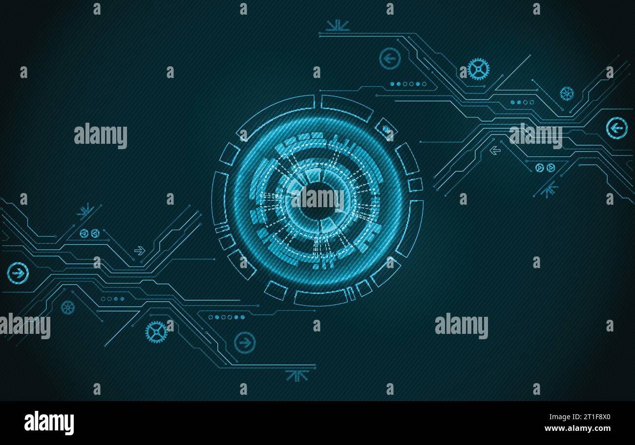 Abstract circle technology concept. Circuit board, high computer color ...