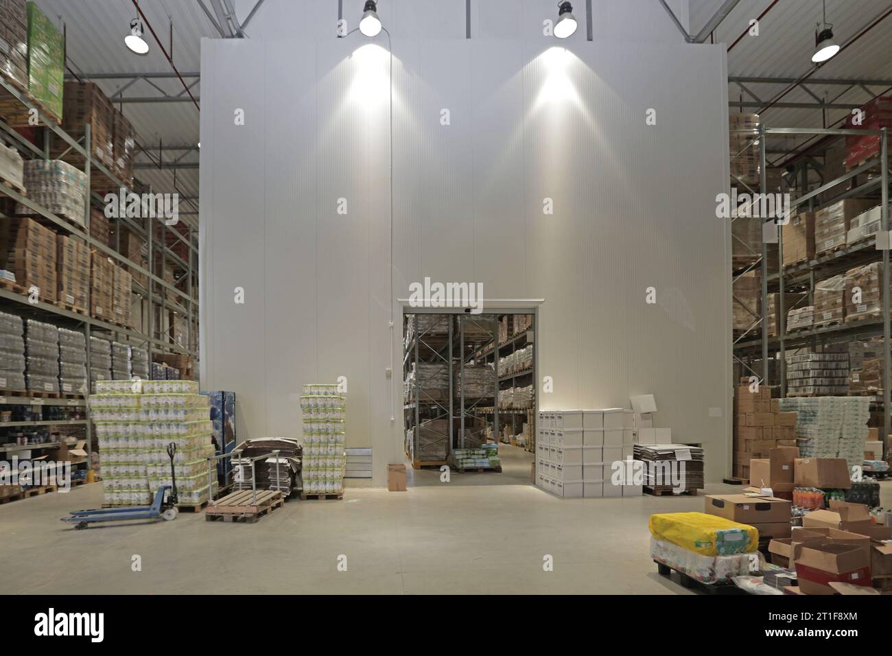 Cold Storage Insulated Box in Big Distribution Warehouse Building Stock ...