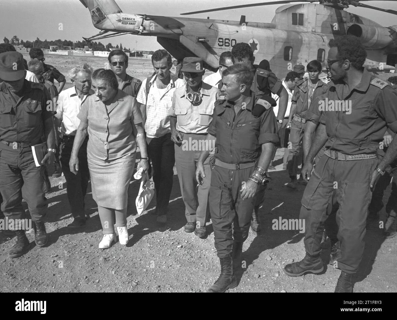 YOM KIPPUR WAR. IN THE PHOTO, PRIME MINISTER GOLDA MEIR, DEFENSE ...