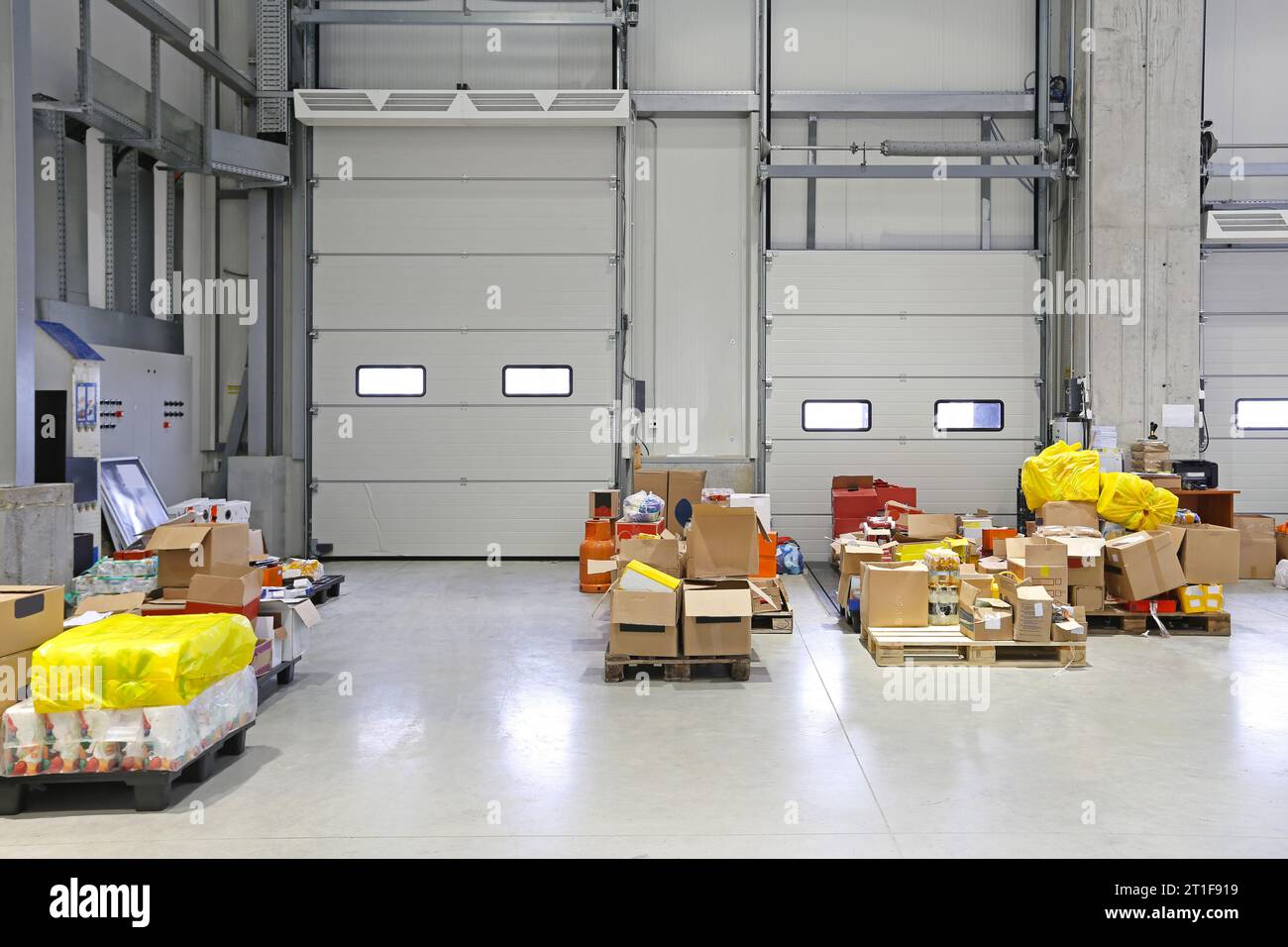 Pallets With Goods at Floor in Front of Loading Doors Distribution ...