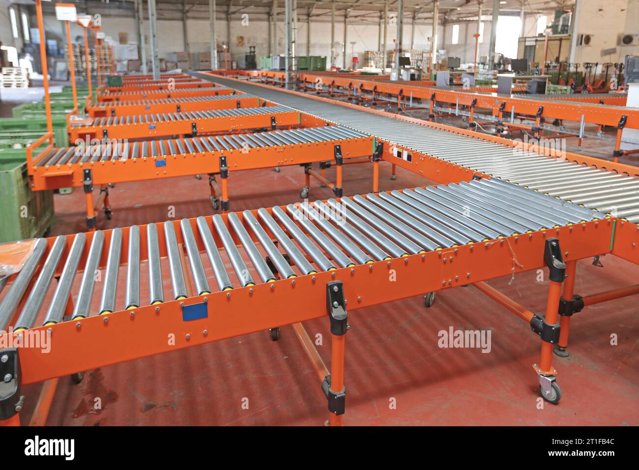 Conveyors at Regional Delivery Hub Distribution Warehouse Interior ...