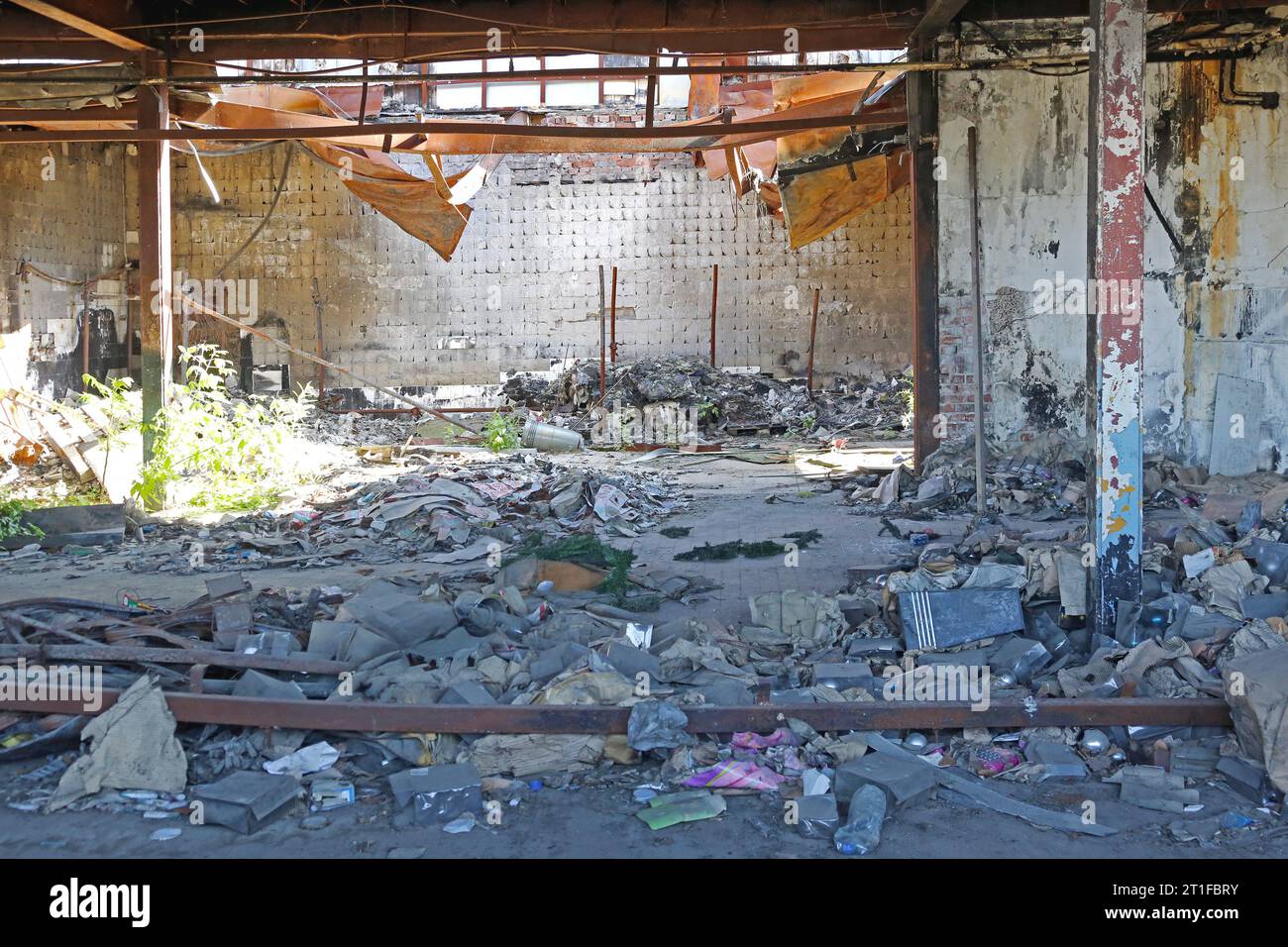 Damage in Factory Building After Fire Inferno Danger Stock Photo - Alamy